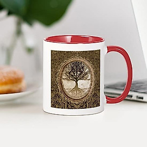 CafePress Tree Of Life In Brown Mugs Ceramic Coffee Mug, Tea Cup 11 oz