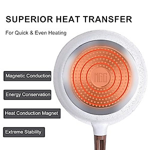 MGC 11 inch Skillet With Lid,PFOA&PTFE Free Ceramic Nonstick Frying Pan,Oven and Dishwasher Safe, Professional Cookware German Compatible with All Stovetops