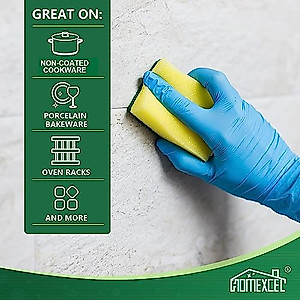 HOMEXCEL 24 Count Heavy Duty Scrub Sponges Kitchen,Small Dish Sponges for Kitchen,Flexible Household Cleaning,3.5"X2.1"X0.9"