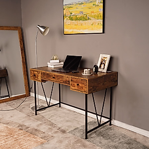 LivaSh Computer Desk with Drawers,48 inch Home Office Computer Table with Storage,Writing Gaming Sturdy Working Desk for Home Office