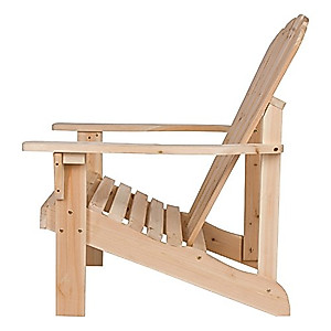 Shine Company 4617N Rockport Wooden Adirondack Chair | Outdoor Patio Chair | Firepit Chairs for Garden, Backyard, & Deck – Natural