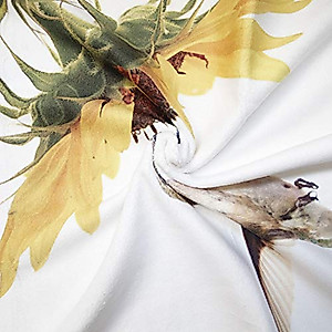 N/W Hummingbird Sunflower Face Towel Print Soft Guest Home Decoration Hand Towels Multipurpose for Bathroom, Hotel, Gym, Swimming and Spa (13.7 X 29.5 inch)