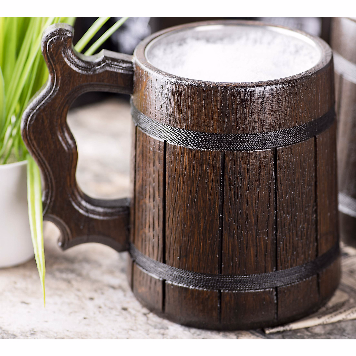 Adeptus Arbites Mug Wooden Beer Stein 17oz Gamer Mug Gift Boyfriend Personalized Anniversary Christmas Birthday Gifts For Gamer Husband Gifts For Him Beer Steins Beer Tankard K733