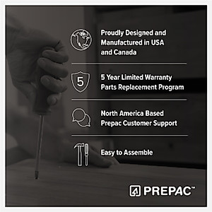 Prepac Astrid 4 Drawer Dresser for Bedroom, Chest of Drawers, Bedroom Furniture, Clothes Storage and Organizer, 18.25" D x 30" W x 34" H, Black, BDBR-0401-1