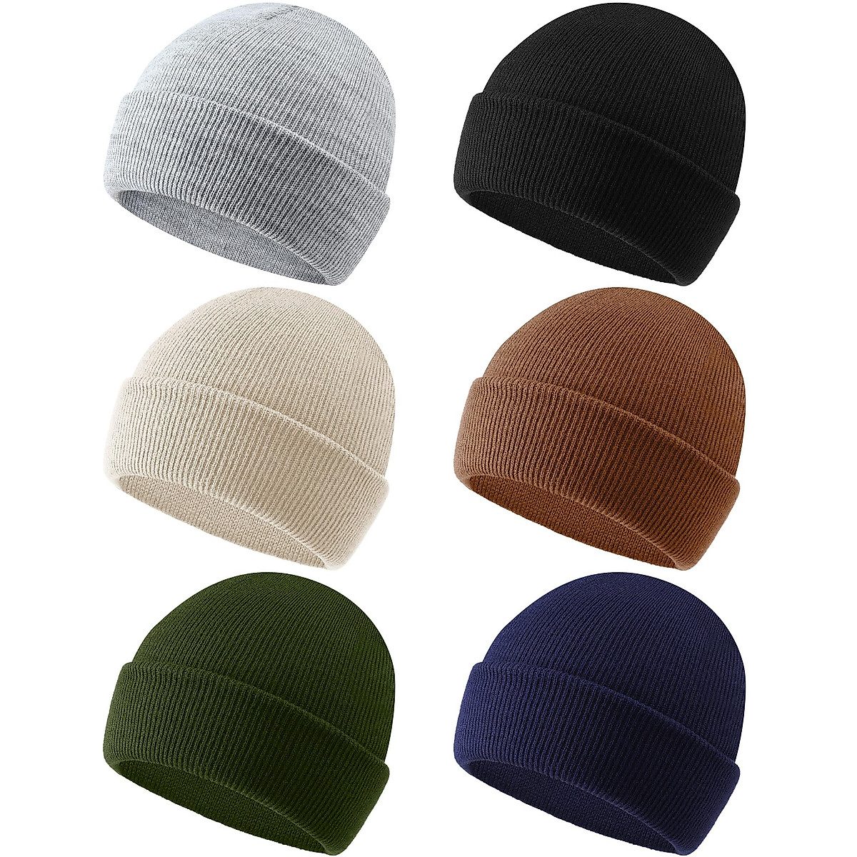 Liitrsh Pack of 6 Winter Baby Beanies Soft Warm Newborn Toddler Infant Cute Knit Baby Hats for Boys Girls Kids(for 1-3 Years Old)