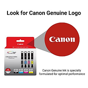 Canon CLI-251 BK/CMY 4PK Compatible to MG6320, iP7220, MG5420, MX922, MG7120, MG6420, MG5520, iX6820, iP8720, MG7520, MG6620, MG5620