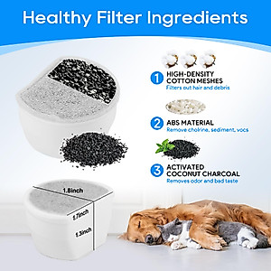 MyfatBOSS Replacement Carbon Filters for Drinkwell, Cat Water Fountain Filter, Dog Pet Fountain Filters Compatible with Petsafe Water Fountains Seaside Creekside Pagoda Seascape Butterfly Avalon 10PCS