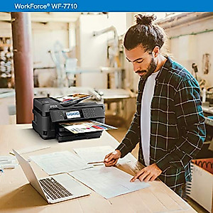 WorkForce WF-7710 Wireless Wide-format Color Inkjet Printer with Copy, Scan, Fax, Wi-Fi Direct and Ethernet, Amazon Dash Replenishment Ready