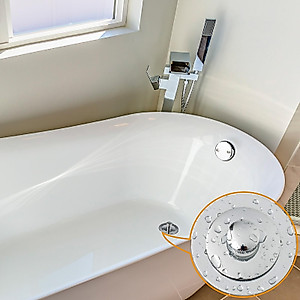 (1 Pack) Yariwiz 1-1/2" Polished Chrome Bathtub Tub Drain Kit Bath Waste Overflow Drain Tube Assembly with Universal Lift & Turn Bathtub Drain and Overflow Faceplate Polished Chrome
