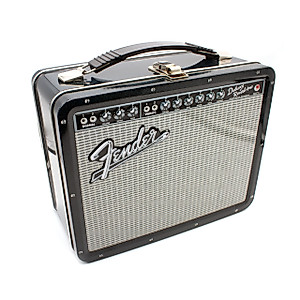 AQUARIUS Fender Amp Large Fun Box - Sturdy Tin Storage Box with Plastic Handle & Embossed Front Cover - Officially Licensed Fender Merchandise & Collectible Gift