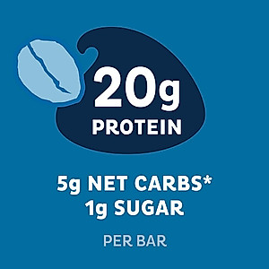 Quest Nutrition Oatmeal Chocolate Chip Protein Bars, 20g Protein, 1g Sugar, 5g Net Carb, Gluten Free, Keto Friendly, 12 Count