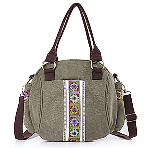 Women Canvas Top-Handle Handbag, Vintage Heavy-duty Crossbody Bag Tote Handbag