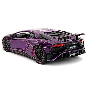 Lambo SV Candy Purple with Pink Graphics Pink Slips Series 1/24 Diecast Model Car by Jada 34656