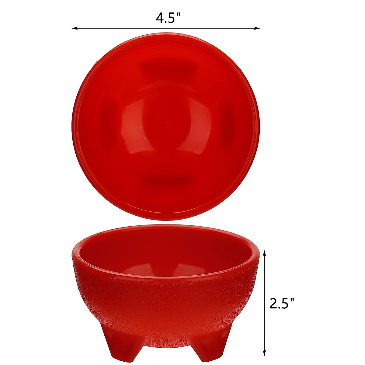 ZEAYEA Set of 18 Salsa Bowls, 12 oz Plastic Dipping Bowls, 4.5" Mexican Party Serving Bowls, Plastic Guacamole Bowls for Condiments, Dipping Sauces, Taco, Snack