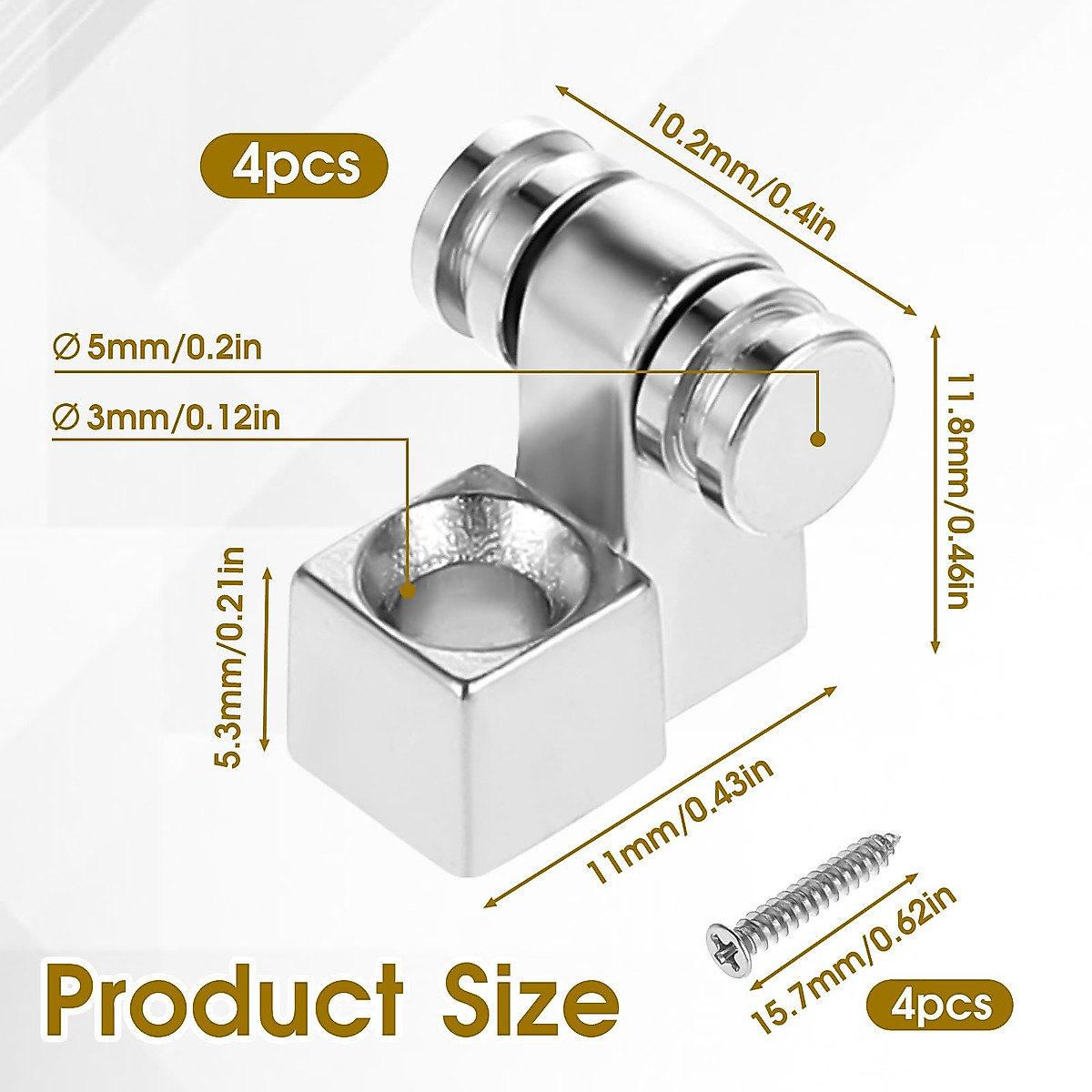 Guitar Roller String Retainers, 4 Pcs String Trees for Electric Guitar, Metal Guitar Standard Roller String Guide Replacement Part Electric Guitar Accessories (Silver) (Chrome)