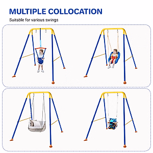 IKARE Foldable Toddler Swing Frame, Heavy Duty Swing Stand for Kids, Baby Swing for Indoor/Outdoor Play, Fits for Most Infant Swings, Easy to Assemble, Portable to Store
