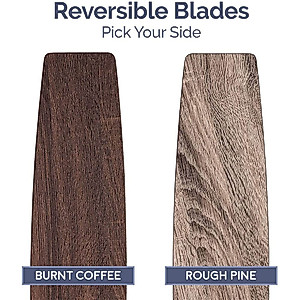 Prominence Home Atlas, 44 Inch Modern Indoor LED Ceiling Fan with Light and Remote Control, Dual Mounting Options, Dual Finish Blades, Reversible Motor - 51471-01 (Espresso)