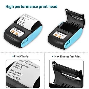 bluetooth thermal receipt printer 58mm,wireless portable mini pocket invoice bill ticket pos printer for small business, compatible with android/WINDOWS/LINUX,NOT for ios/MAC/ipad（blue color）