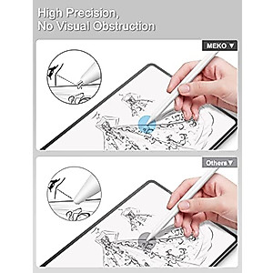 MEKO 4 Pack Upgraded 0.72mm Fine Ponit Precise Replacement Tips for Apple Pencil 1st/2nd Generation & Logitech Crayon, Wear-Resisting Pen Nibs for iPad Pro/Air/Mini Pencil - White