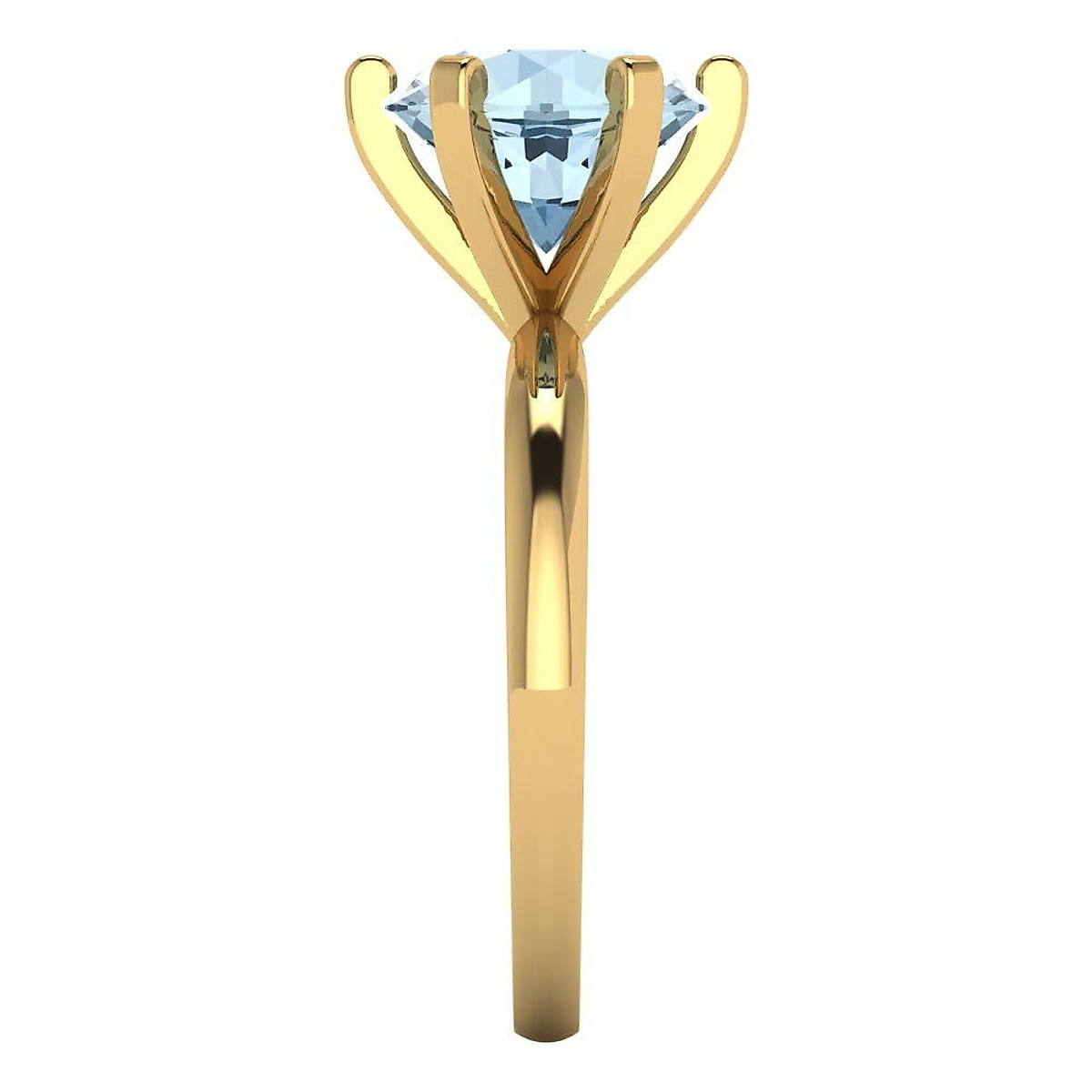 2.95ct Round Cut Solitaire Natural Swiss Blue Excellent VVS1 Classic Wedding Statement Bridal ring 18k Yellow Gold Size 6.5