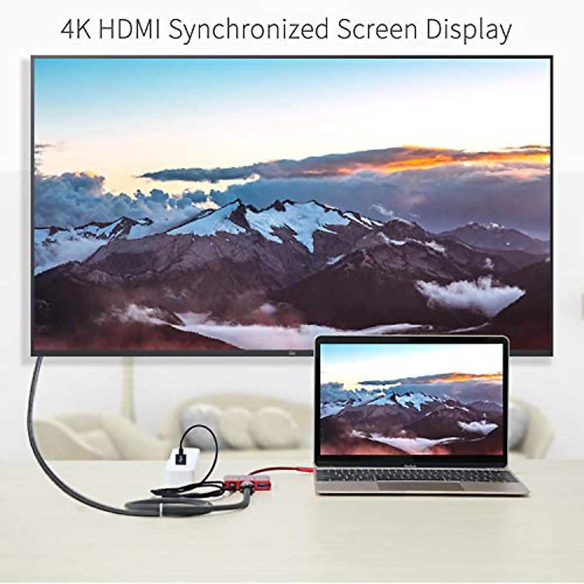 USB C 5 in 1 Adapter, YMY USB Type-C Hub to 4K HDMI, USB3.0 and USB C PD Charging Compatible for Apple MacBook Pro, Dell XPS,Chromebook Pixel, Lumia950 (5-in-1, Black)