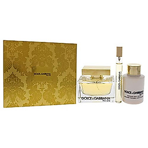 Dolce and Gabbana The One 2.5oz EDP Spray, 0.33oz EDP Spray, 3.3oz Perfumed Body Lotion Women 3 Pc Gift Set
