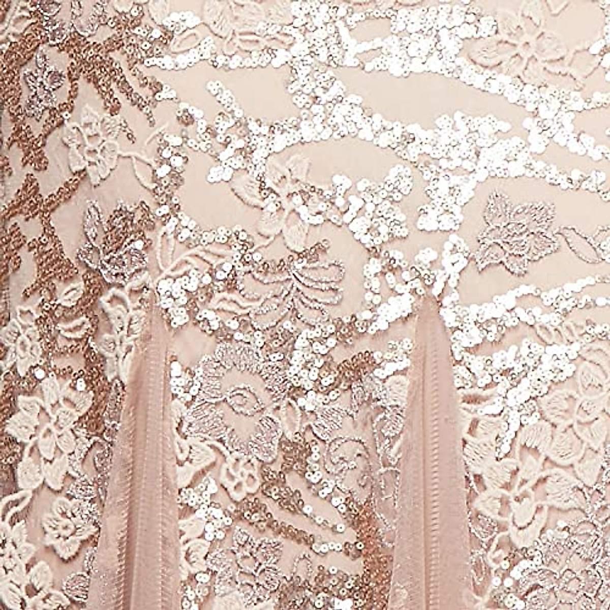 Alex Evenings Women's Long V Neck Fit and Flare Dress with Shawl (Petite Regular), Rose Gold, 6P