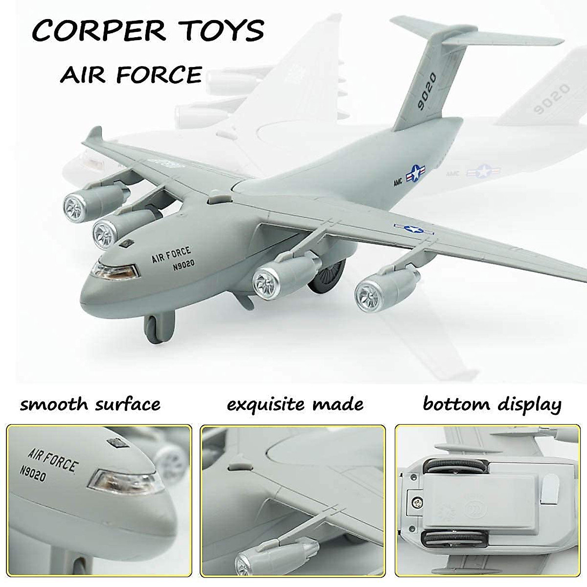 CORPER TOYS Diecast Plane Metal Pull-Back Aircraft Toys Air Plane Model for Kids Boy Birthday