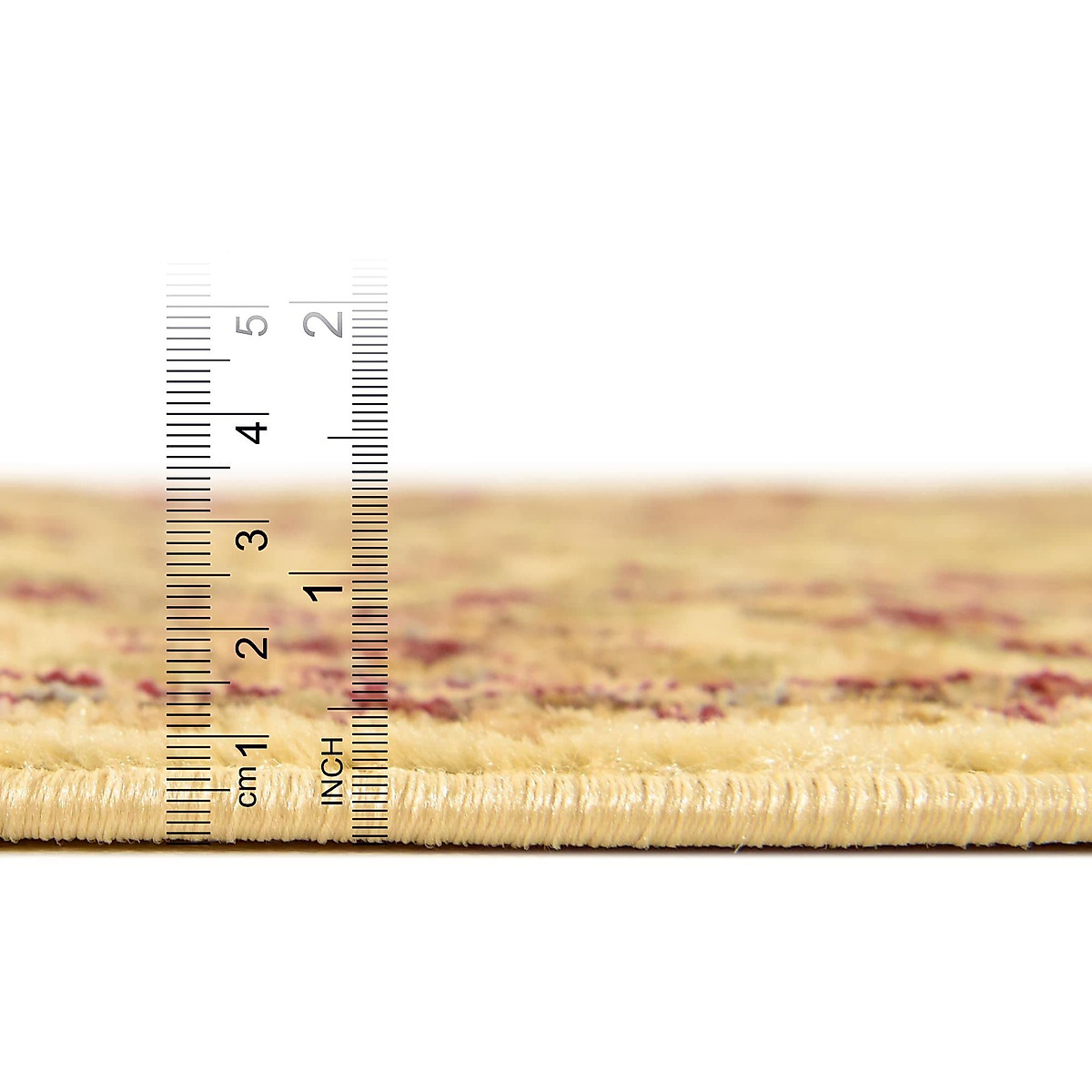 Rugs.com Aditi Collection Rug – 5' 3 Octagon Cream Low Rug Perfect for Living Rooms, Kitchens, Entryways