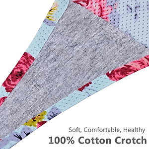 Seamless Women Underwear Thongs Multipack,No Show Ladies Thong,Invisible No Line Breathable Comfortable Panties Undies,Womens No Seam Soft Wide Gusset Tanga,Floral Microfiber Legging Underpants,5-Pack