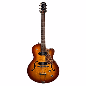 Godin 6 String Electric Guitars, Right Hand, Cognac Burst, Hollow-Body (050987)