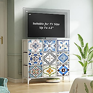 LYNCOHOME 9 Drawers Dresser for Bedroom, Closet, Clothes, Storage Tower Organizer, Chest of Drawers, White, Fabric Drawers(Sea White)