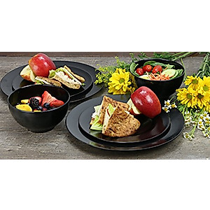 Calypso Basics by Reston Lloyd Melamine Salad Plate, Set of 6, Black