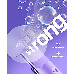 Cutnut Portable Handheld Fan, 3-Speed Foldable Mini Pocket Fan, USB-C 2000mAH Rechargeable Small Quiet Hand Fan, Personal Lash Fan for Travel, Outdoor, Home, Ideal Gifts for Women, Purple