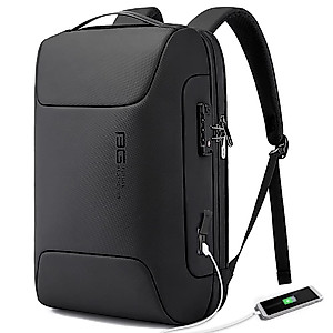 BANGE Anti Theft Business Laptop Backpack Fits 15.6 Inch Notebook,Smart Work Backpack with USB Charging Port for School Office College Airplane