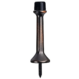 Triumph Hardware 3" inch Heavy Duty Solid Rigid Door Stop with Soft Rubber Tip, Zinc Metal Solid Door Stopper Protect Wall & Door, (Oil-Rubbed Bronze)