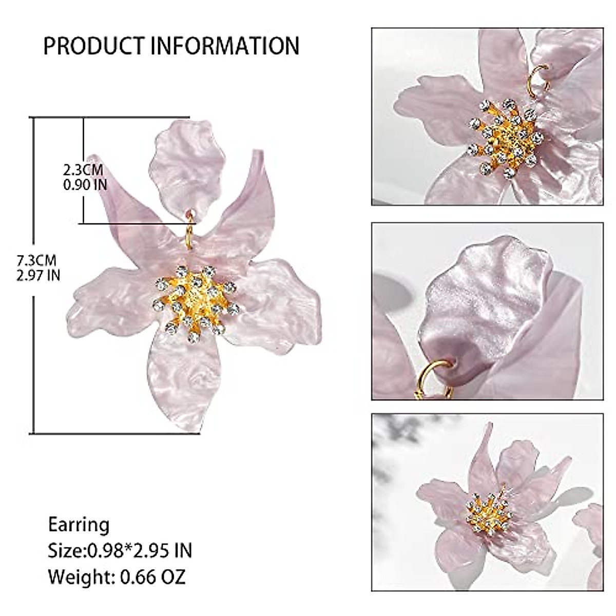 Boho Stud Earrings for Women - Chic Flower Statement Earrings with Gold Flower Bud, Great for Sister, Mom, Lover and Friends