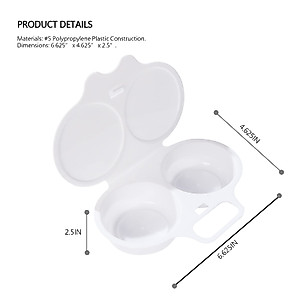 Microwave Egg Maker with 2 Cavity, Kitchen Essentials Food Grade cooking Ware, Microwaveable and Easy to Cook in 45 Seconds