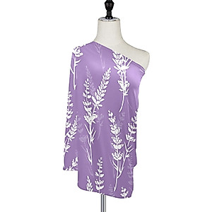 Nursing Cover Breastfeeding Scarf Lavender Flowers Purple- Baby Car Seat Covers, Stroller Cover, Carseat Canopy (2na7a)