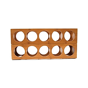 Lipper International 8305 Bamboo Wood Stackable 5-Bottle Wine Rack, 20-3/4" x 5-3/8" x 4-3/4"