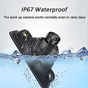 BIGFOX Back up Camera IP67 Waterproof 140°Adjustable Lens Rear View Mirror Camera with Induction Lighting Super Wide Viewing Great HD Night Vision Back Up Camera Systems for Car Truck SUV