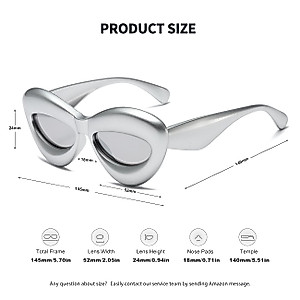AWGSEE Trendy Inflated Shape Lip Sunglasses for Women Fashion Oversized Cat Eye Shades UV400 Protection
