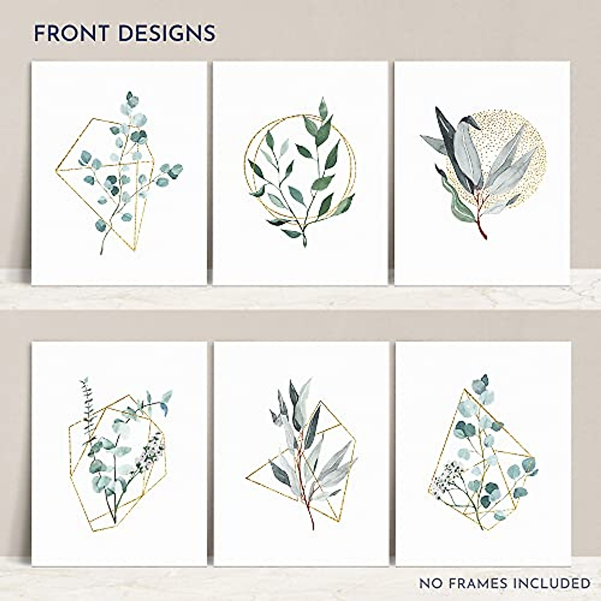 RYVE Botanical Wall Art - Set of 6 Botanical Prints - Art Prints, Plant Wall Decor, Eucalyptus Wall Decor, Plant Wall Art Prints, Green Wall Art Decor, Plant Prints, Leaf Wall Art (8x10 - UNFRAMED)