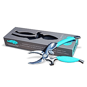 Toadfish Crab Leg Cracker Tool - Seafood Shell Cracking Tool - Stainless Steel Serrated Cutter - Ergonomic Non-Slip Grip - Built-In Bottle Opener Outfitters