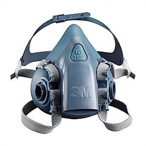 3M 7503 Large Silicone Ultimate Half Mask 7500 Series Reusable Respirator With Cool Flow Exhalation Valve, 4 Point Harness And Bayonet Connection, English, 15.34 fl. oz., Plastic, 5.8" x 10" x 7"