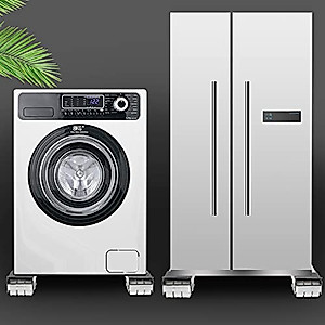 Washing Machine Base Heavy Duty Extensible Appliance Roller 500KG 17-28 Inch Adjustable Extendable Appliance Trolley Roller Wheels Compact Washing Machine Refrigerator Stand with Brake