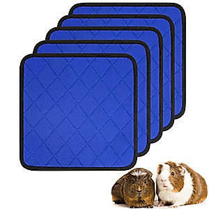 Tierecare 5 Pack Guinea Pig Cage Liner Washable Guinea Pig Pee Pad Fast Absorption Bunny Bedding Soft Hamster Bed Cage Accessories for Small Animals