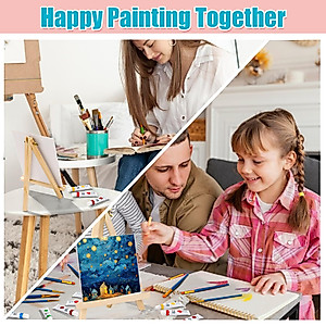 ESRICH 26PCS Acrylic Paint Set with 12Colors Acrylic Paints (12ml, 0.4 oz), 10 Paint Brushes, 2Canvas, 1 Wood Easel, 1 Plate, Painting Supplies Kits for Kids, Adults, Artists and Beginners