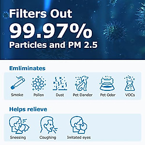 MSA3 True HEPA Replacement Filter, Compatible with Membrane Solutions MSA3/MSA3S Air Purifier,【Upgraded】3-in-1 H13 True HEPA Filter(2-Pack)