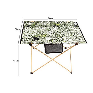 ZHYH Outdoor Picnic Table Camping Portable Aluminum Alloy Folding Table Waterproof Oxford Cloth Light Durable Tables Camouflage